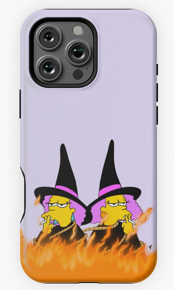 Burnin Witches Halloween Phone Case for iPhone 11 12 13 14 15 16 Pro ...