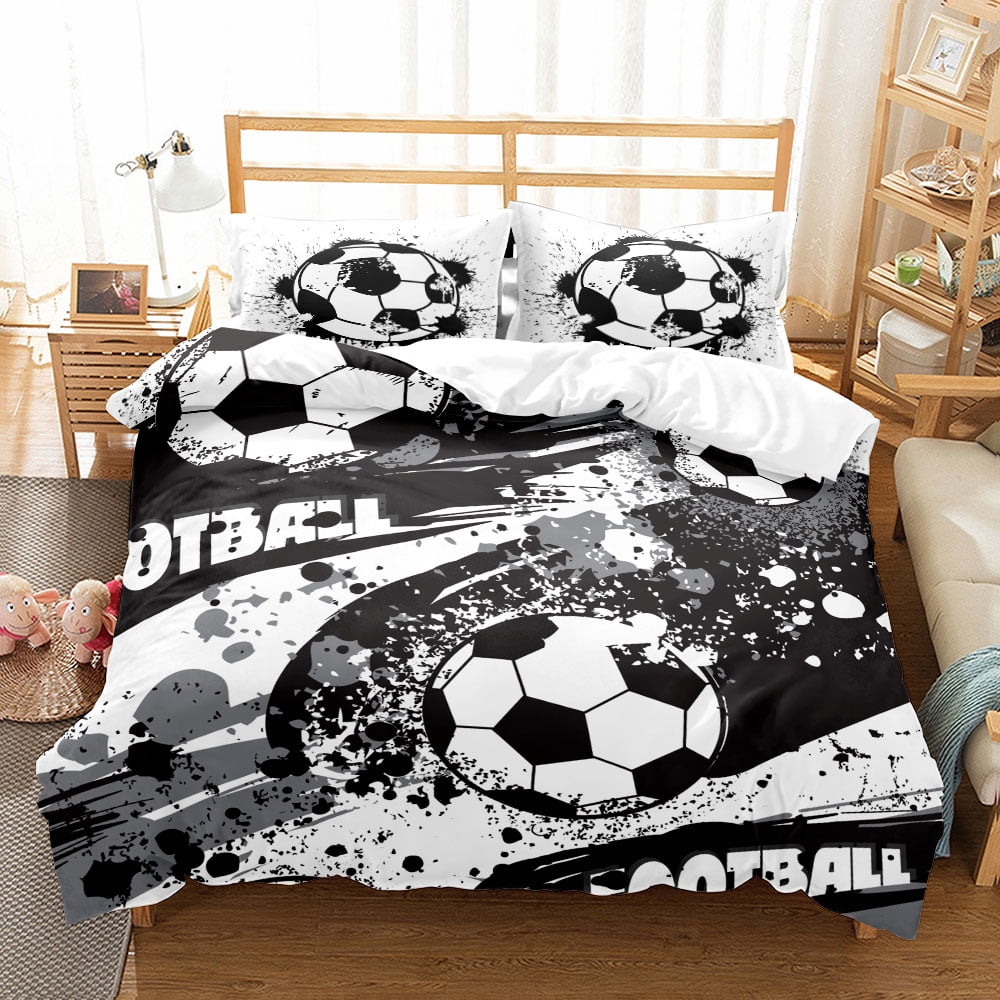 Burning 3D Football Bedding Set King Double Full Twin Single Size ...