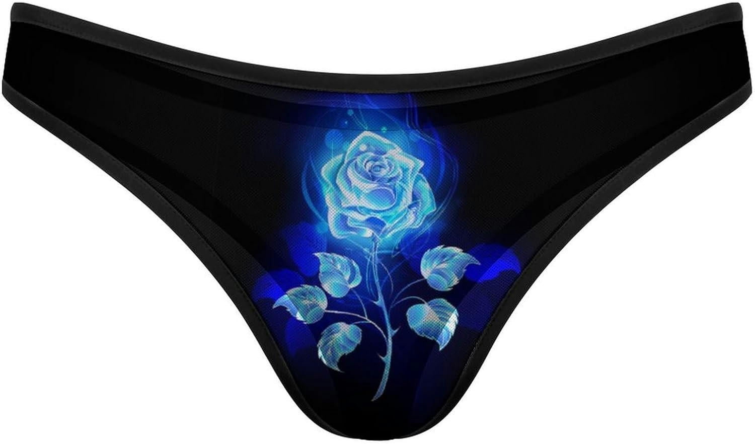 Burning Blue Rose Women's Thong Underwear Seamless Panties No Show T ...