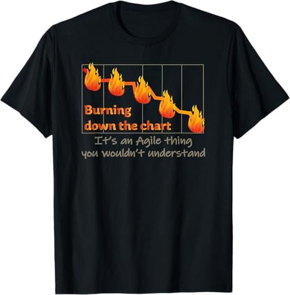 Burning Down The Chart - Burndown Chart Funny Agile Scrum T-Shirt ...