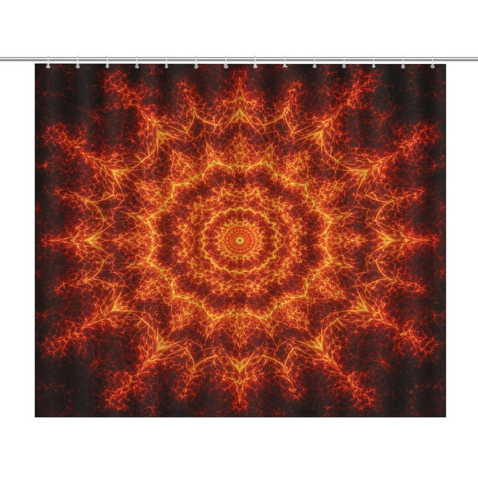 Burning Ember Crackle Pattern Print Shower Curtain,Cloth Fabric ...