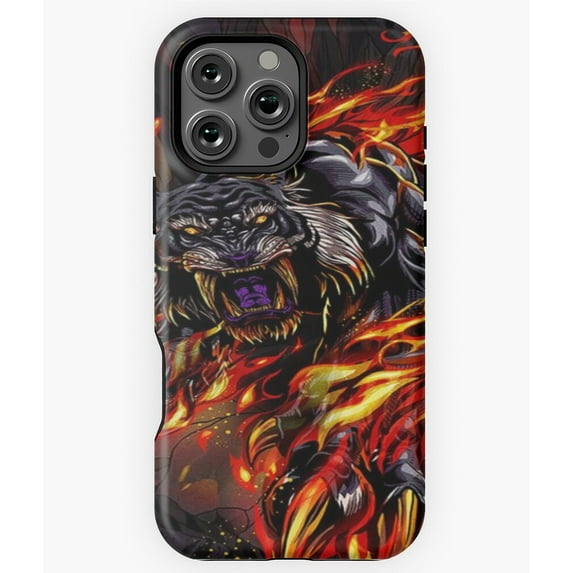 Burning Tiger Fire Art Phone Case for iPhone 16 15 14 13 12 11 Pro Max ...