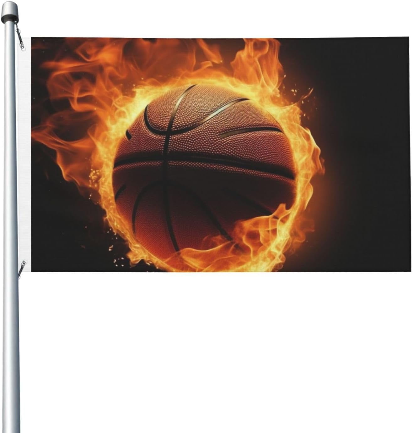 Burning basketball pictures Garden Flag Welcome Flags for Outside ...