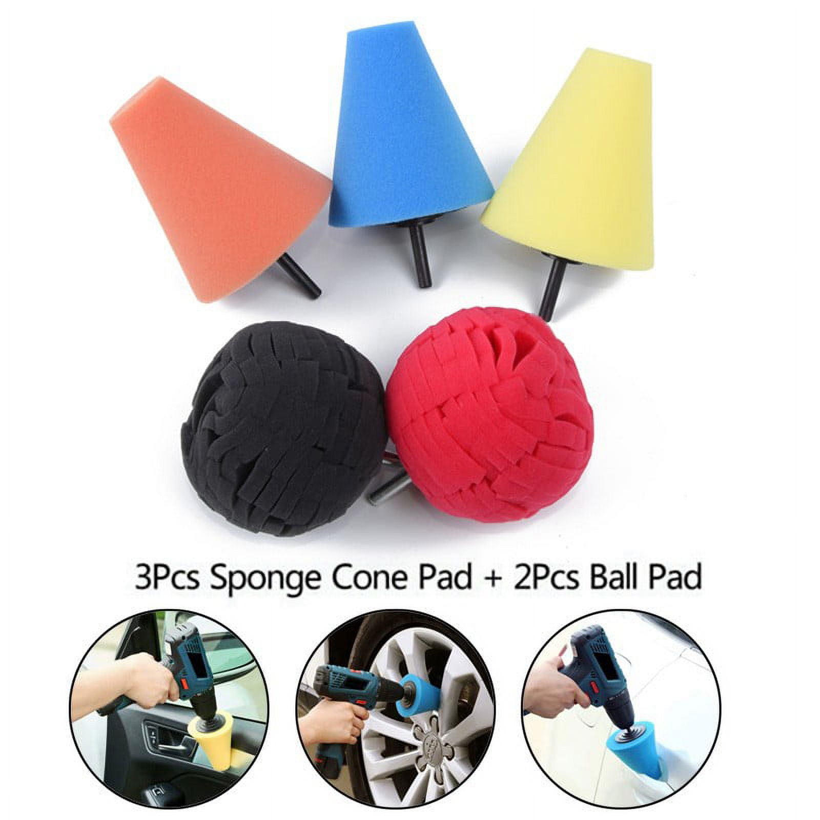 Burnishing Foam Sponge Polishing Cone Shaped Buffing Pad Car Wheel Hub ...