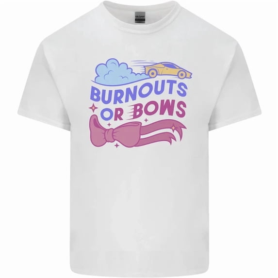 Burnouts or Bows Gender Reveal New Baby Pregnant T-Shirt - Walmart.com