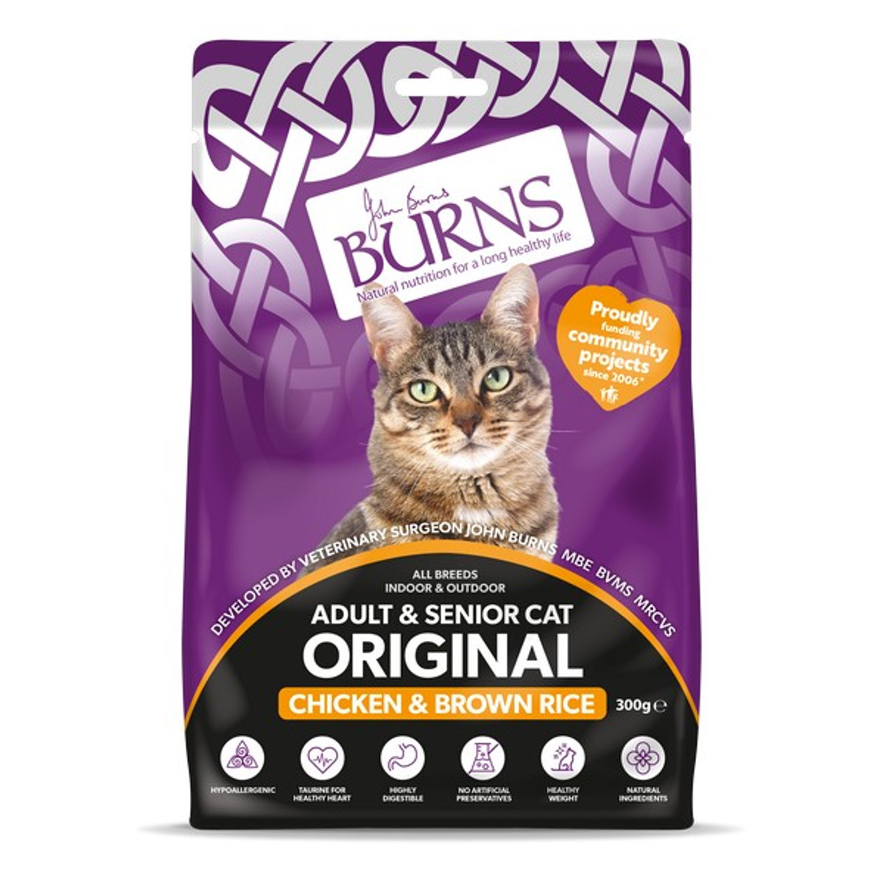 Burns Cat Original Chicken & Brown Rice Cat Food 300g - Walmart.com