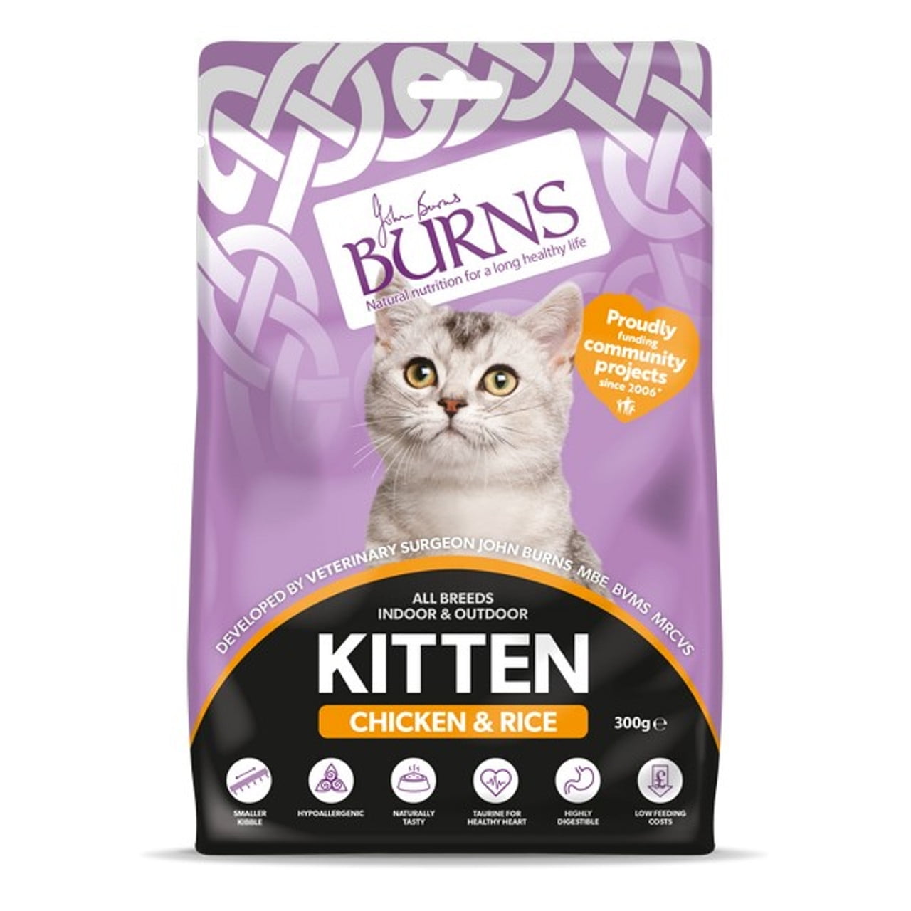 Burns Kitten Chicken and Rice Cat Food 300g - Walmart.com