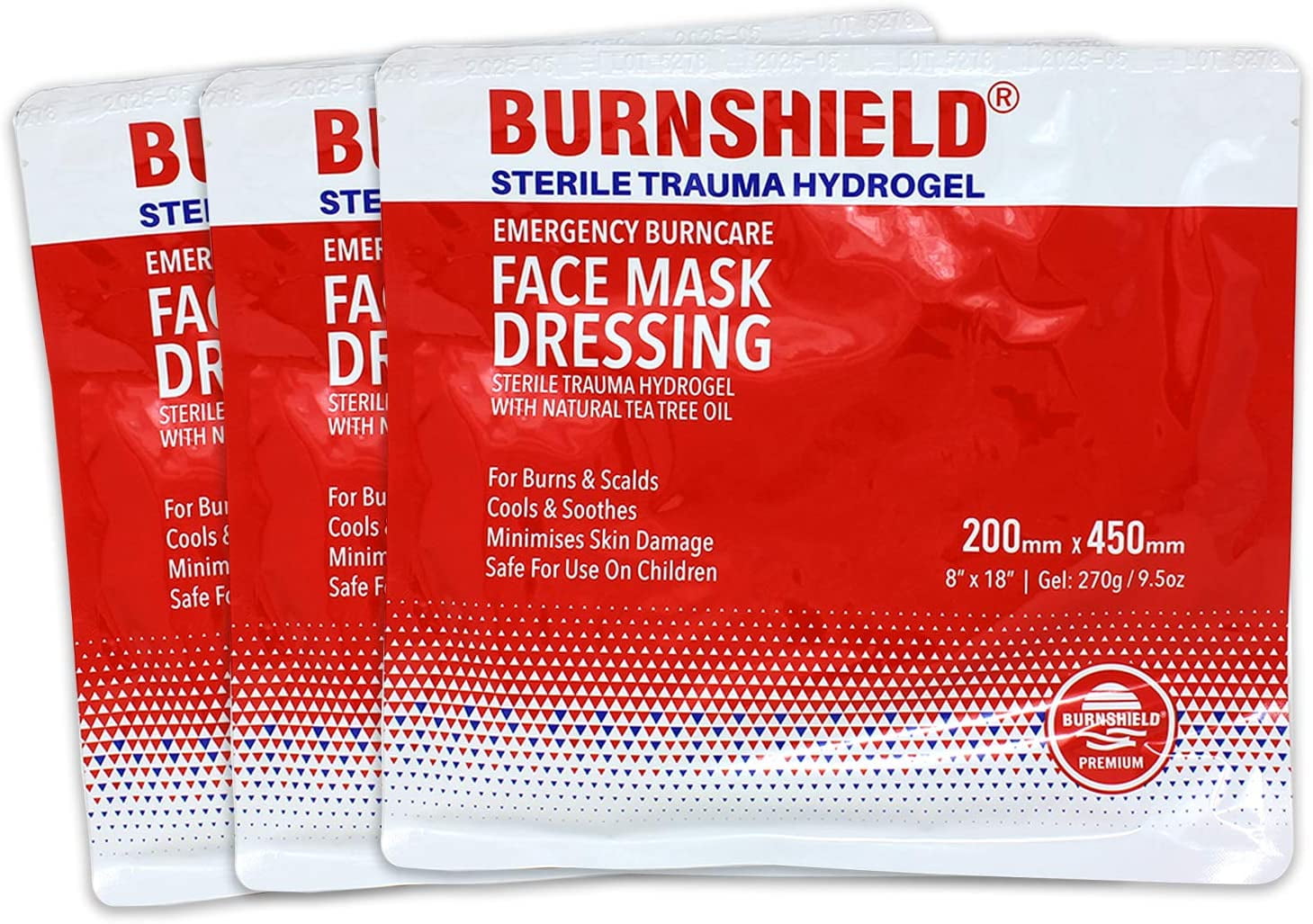 Burnshield Sterile Emergency Burn Face Mask Hydrogel Foil Sealed Foam ...