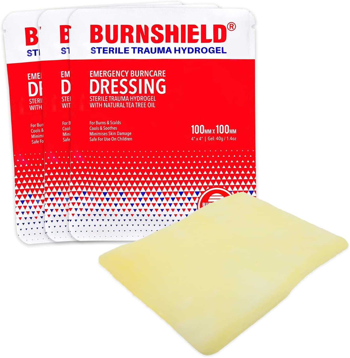 Burnshield Sterile First Aid Burn Dressing Non Stick Pads for Wounds ...
