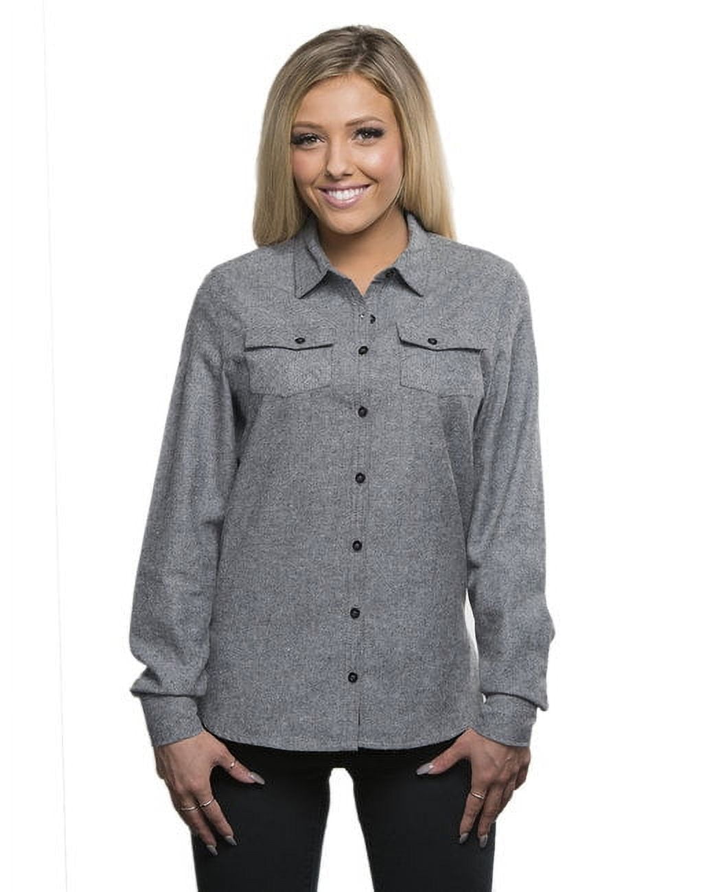 Ladies' Solid Flannel Shirt - Walmart.com