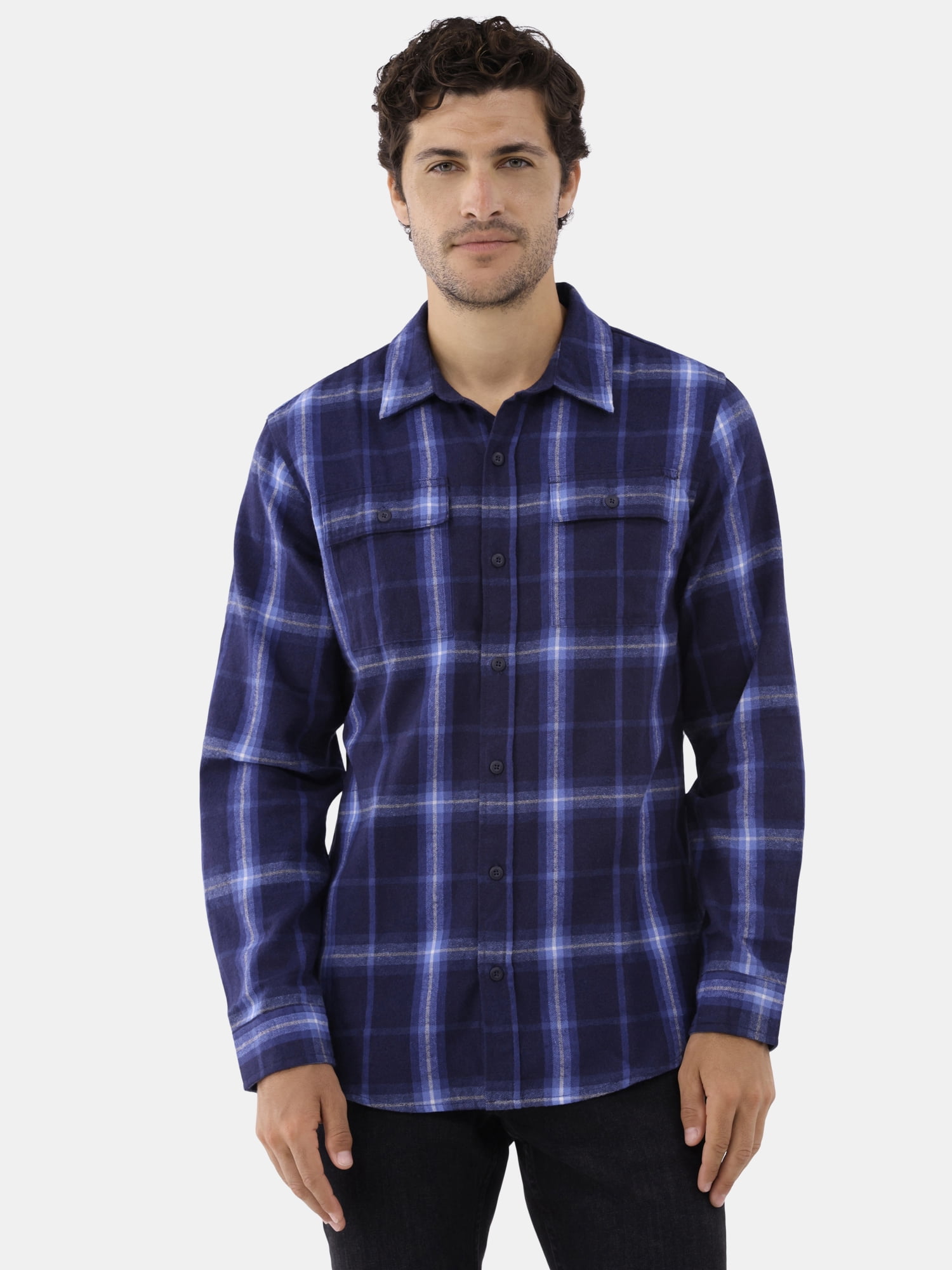 Burnside Men's Modern Fit Plaid Flannel Shirt with Long Sleeves, Sizes ...