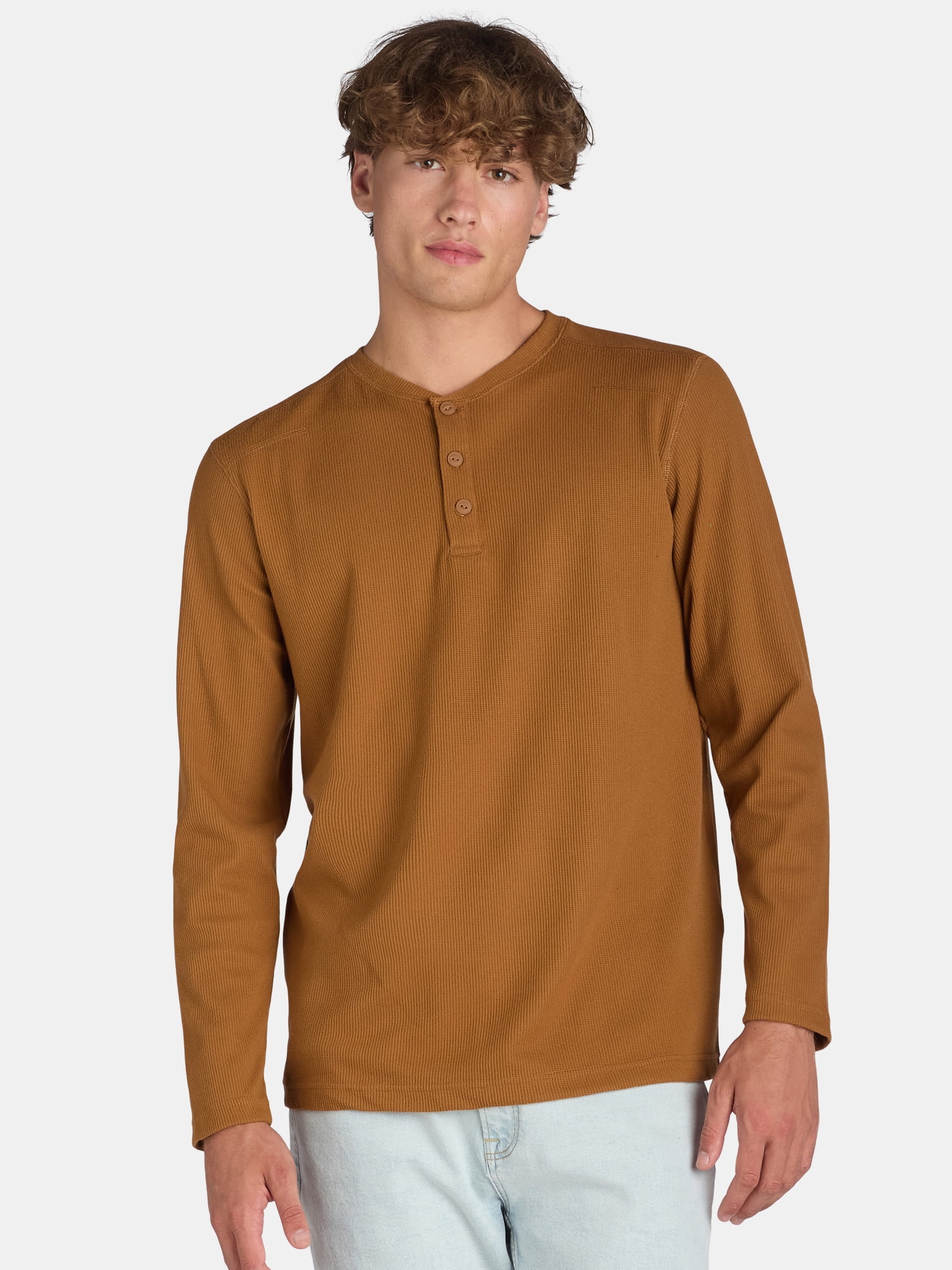 Burnside Men's & Big Men's Thermal Henley Shirt with Long Sleeves, Sizes S-2XL - Walmart.com