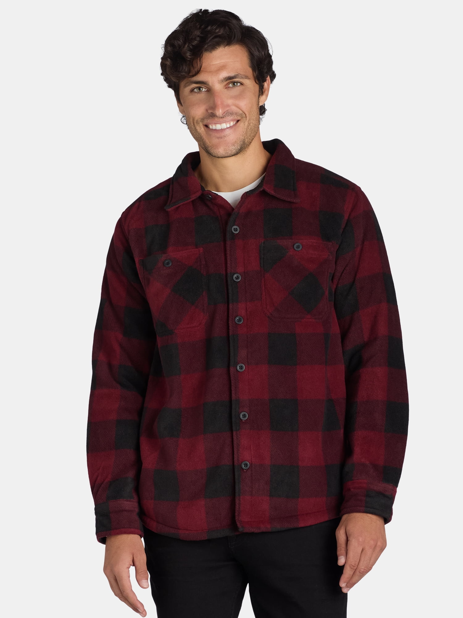 Burnside Men's Bonded High Pile Fleece Shirt Jacket, Sizes M-2XL ...