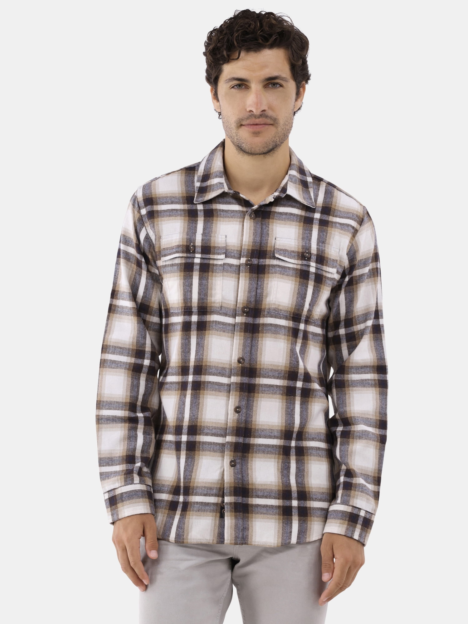 Burnside Men's Modern Fit Plaid Flannel Shirt with Long Sleeves, Sizes ...