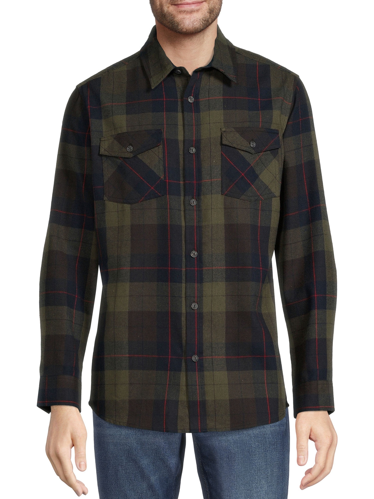 Burnside Men's Plaid Flannel Shirt, Sizes S-2XL - Walmart.com