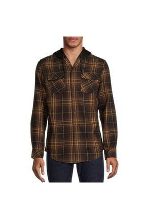 Hooded Flannel Shirt Mens