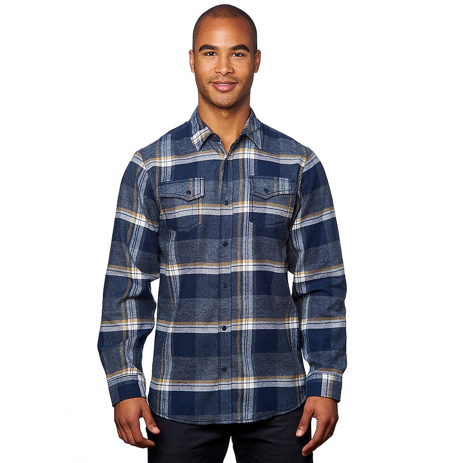 Burnside Men's Snap Button Flannel Shirt - Walmart Business Supplies