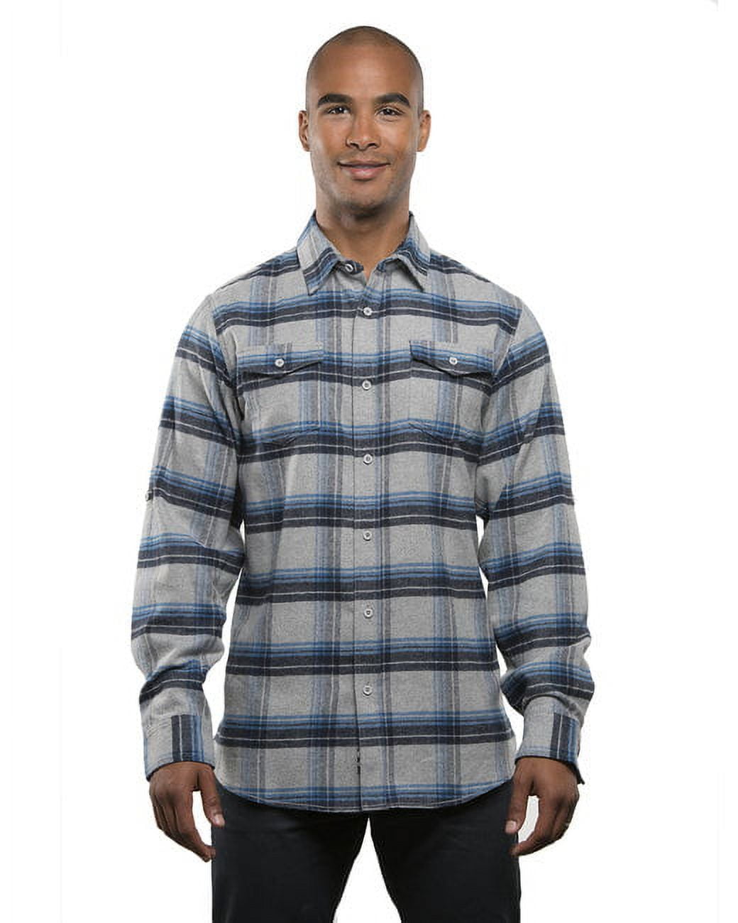 Burnside Yarn-Dyed Long Sleeve Flannel Shirt - Walmart.com