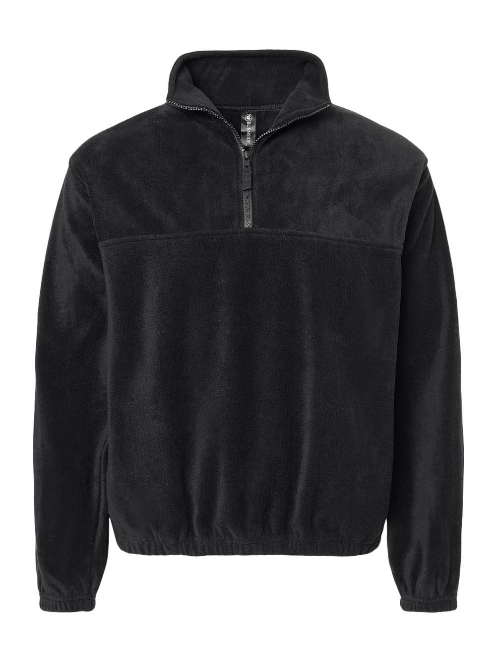 Burnside Mens Polar Fleece Quarter-Zip Pullover, 4XL, Black - Walmart.com