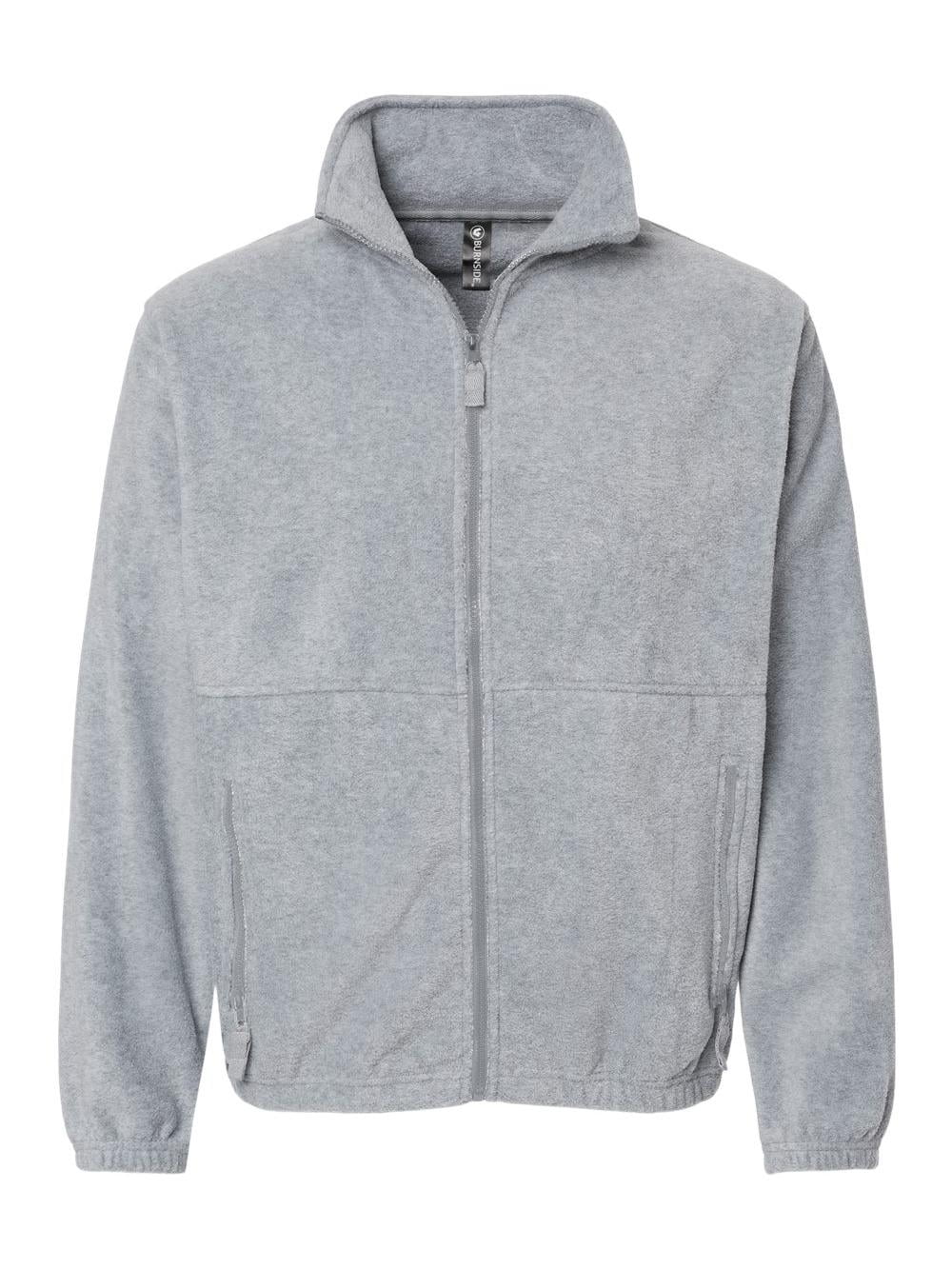 Men's Full-Zip Polar Fleece Jacket - HEATHER GREY - M - Walmart.com
