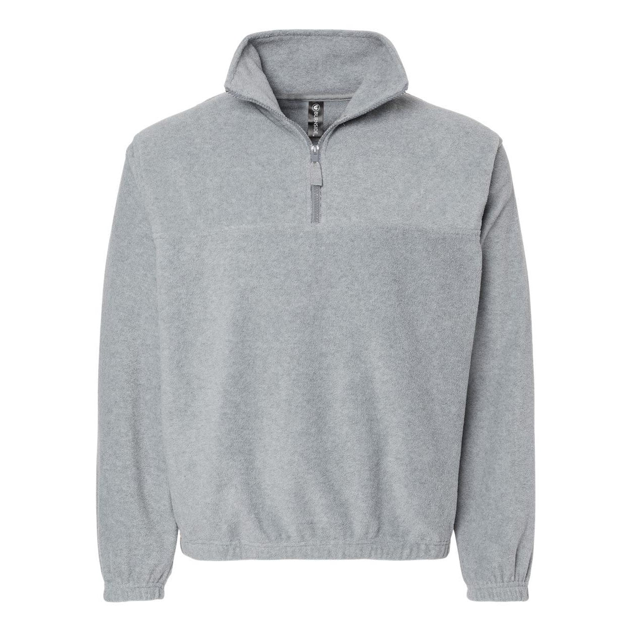 Burnside Polar Fleece Quarter-Zip Pullover, Heather Grey - M - Walmart.com