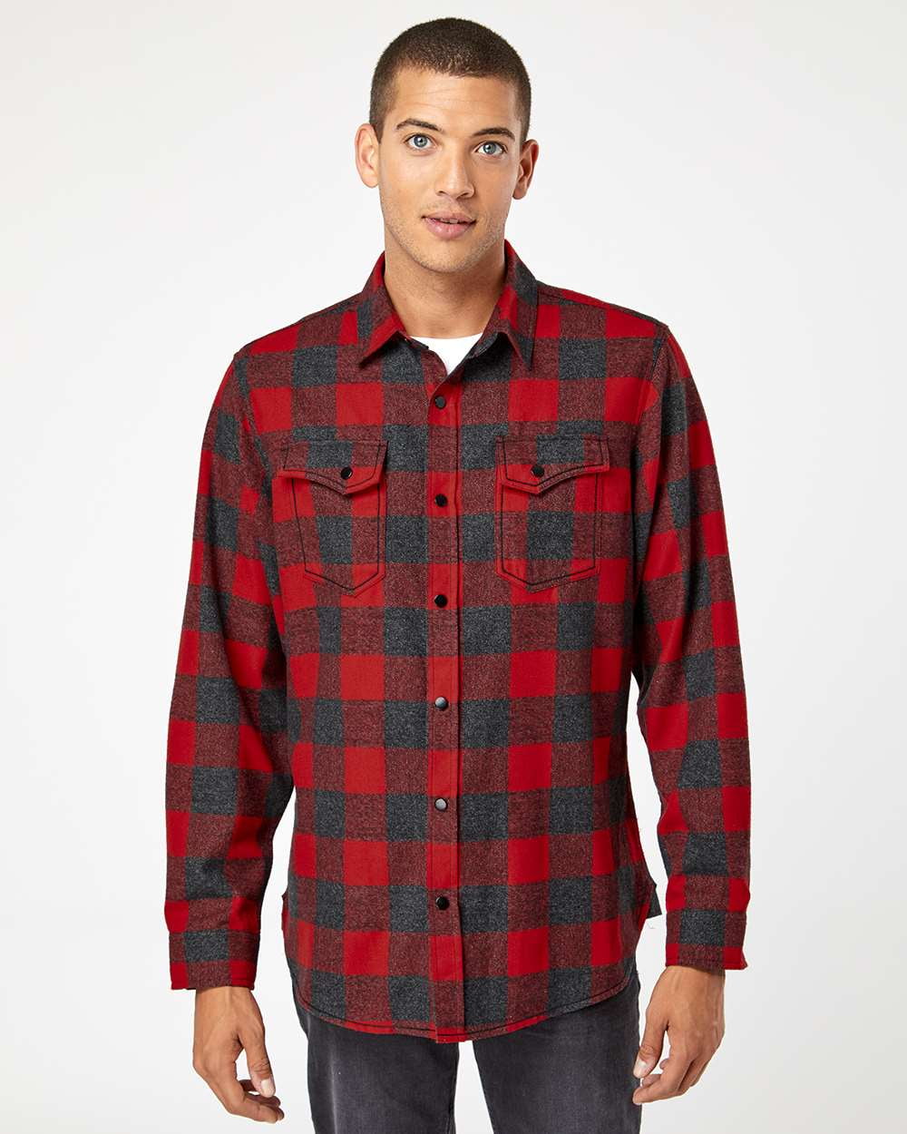 Men's Snap-Front Flannel Shirt - Walmart.com