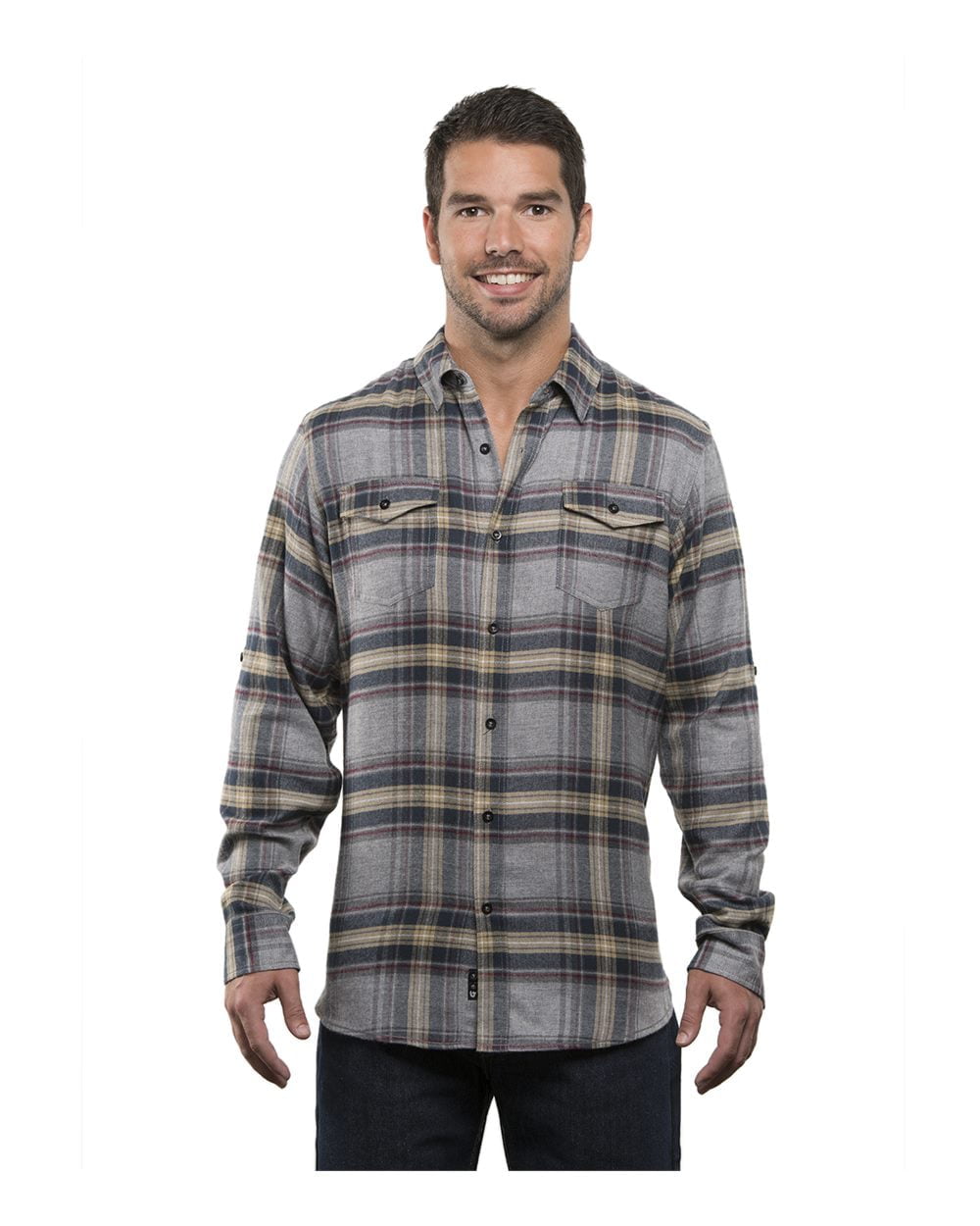 Burnside Men's Yarn-Dyed Long Sleeve Flannel Shirt, Light Grey, 3XL ...