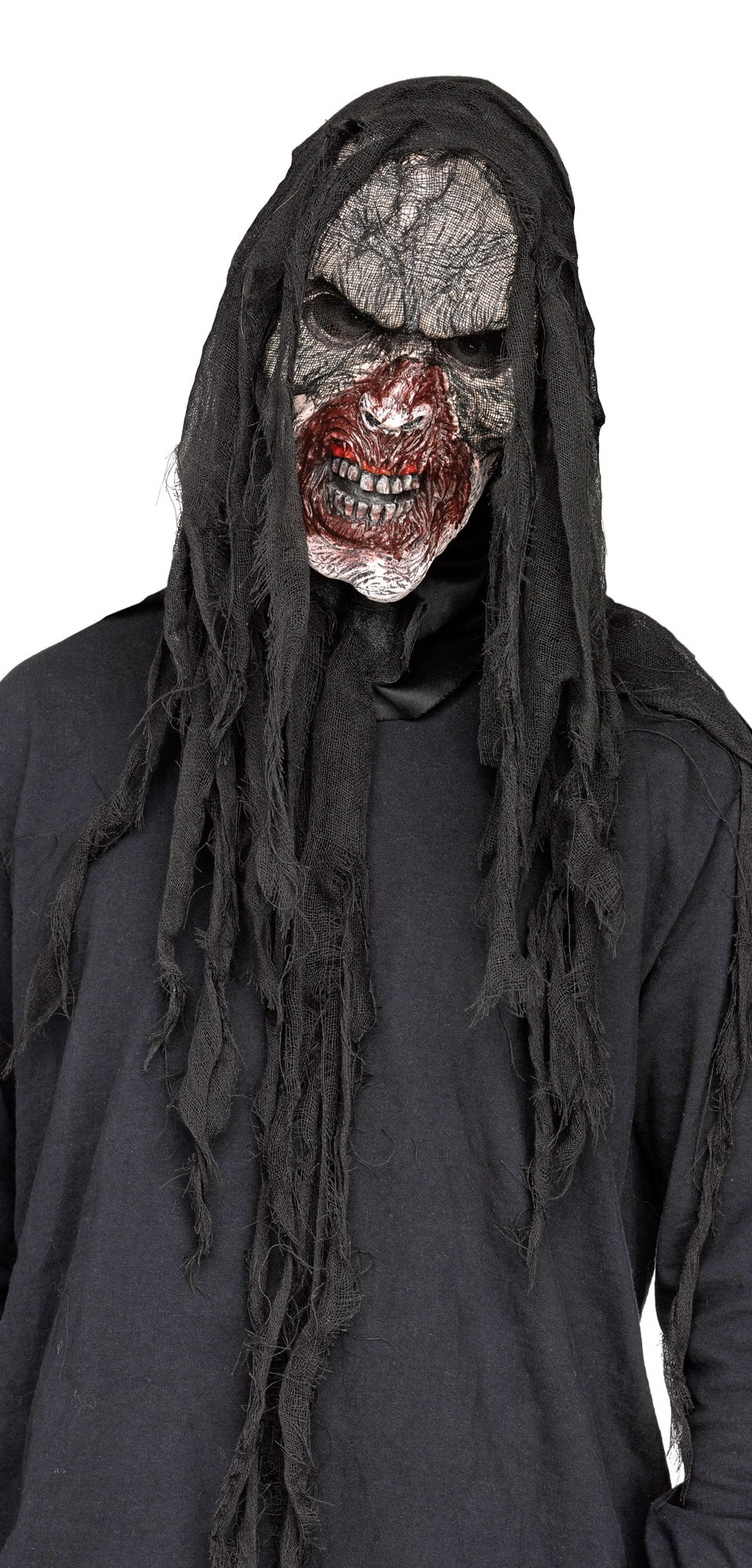 Fun World White Burnt Charred Burning Dead Zombie Mask - Walmart.com