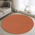 Burnt Orange 4FT Round Area Rugs Modern Solid Color Soft Small Round ...