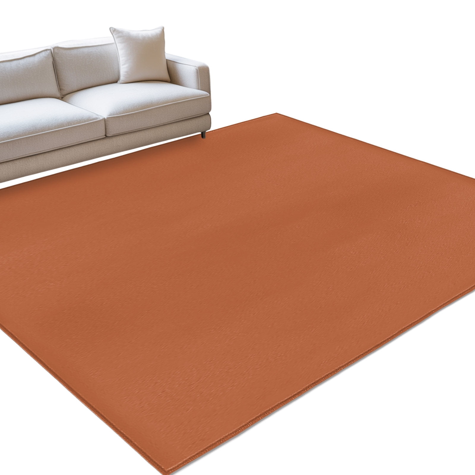 Burnt Orange 4x6ft Non Slip Area Rug Modern Solid Color Washable Soft ...