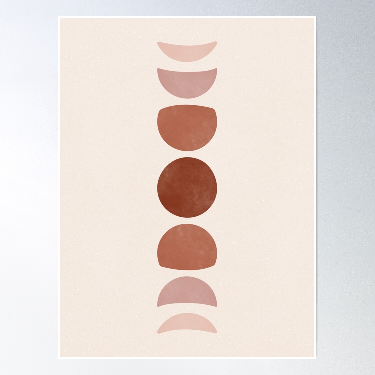 Burnt Orange Abstract Moon Phases Poster Wall Art, Modern Wall Decor ...