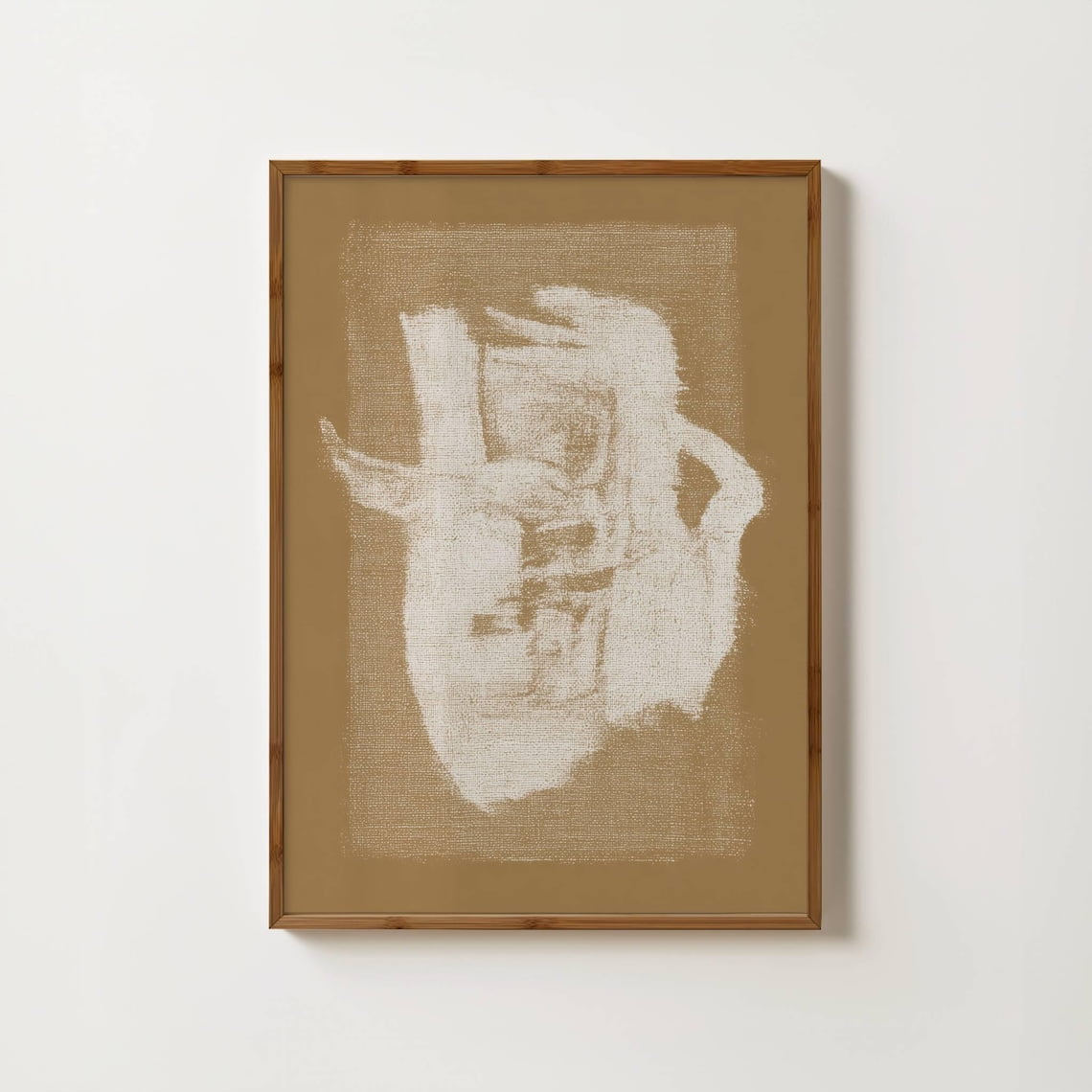 Burnt Orange Abstract Print Japandi Wall Art Rustic Orange Textile ...
