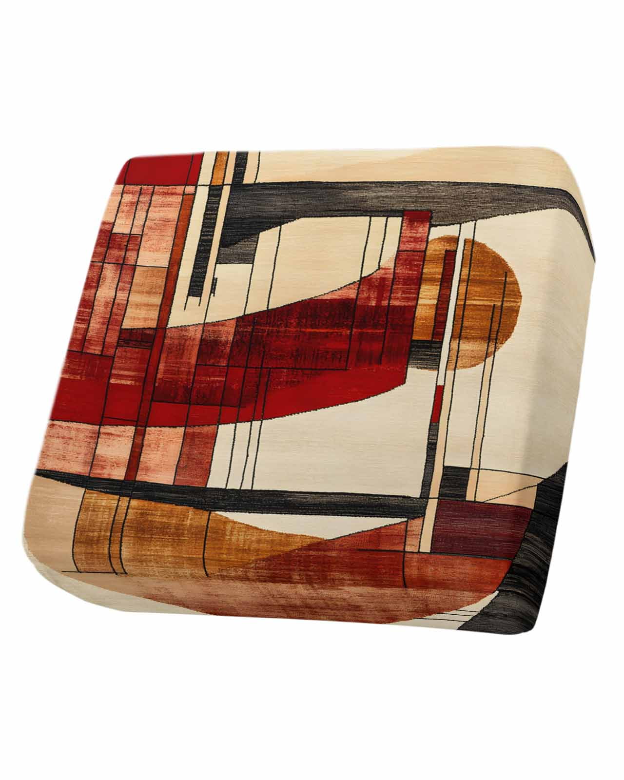 Burnt Orange Abstract Sofa Couch Cushion Covers Washable, Removable ...
