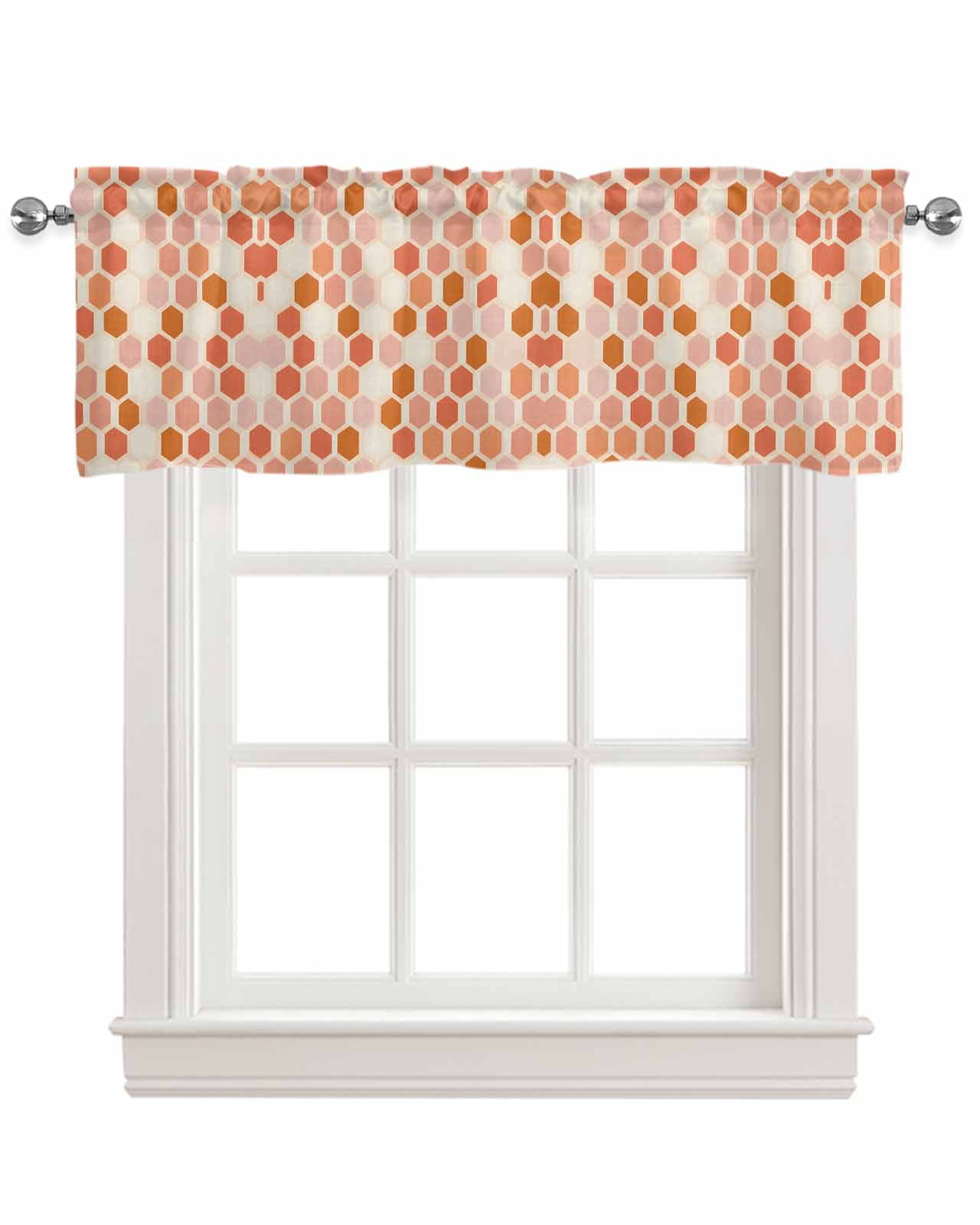 Burnt Orange Argyle Kitchen Valances for Windows Farmhouse Linen Window ...