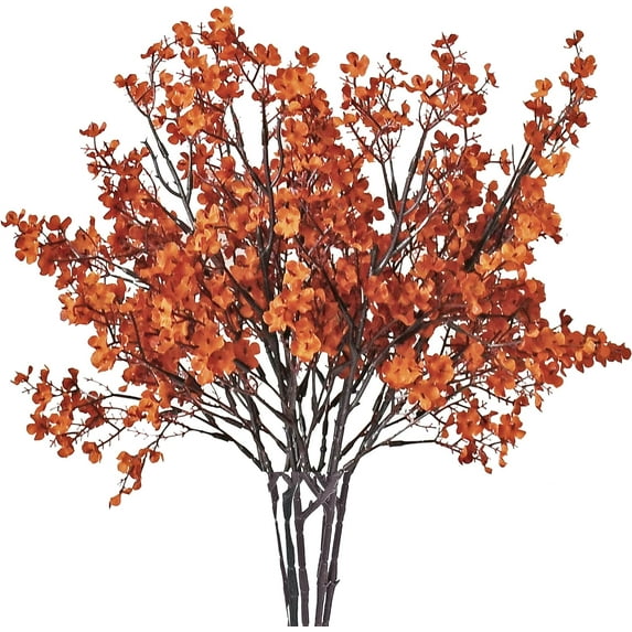 Burnt Orange Artificial Flowers Silk Fall Flowers Babys Breath ...