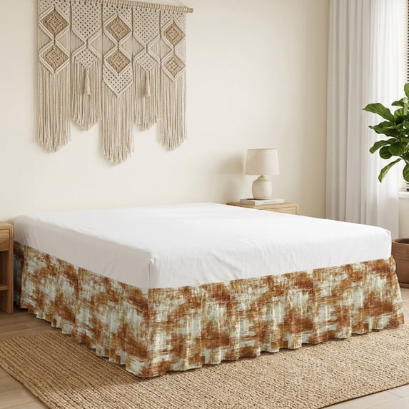 Burnt Orange Bed Skirt California King Size 16 Inch Drop, Modern ...