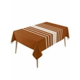 Burnt Orange Beige Striped Table Cloth, Modern Farmhouse Retro Lines ...