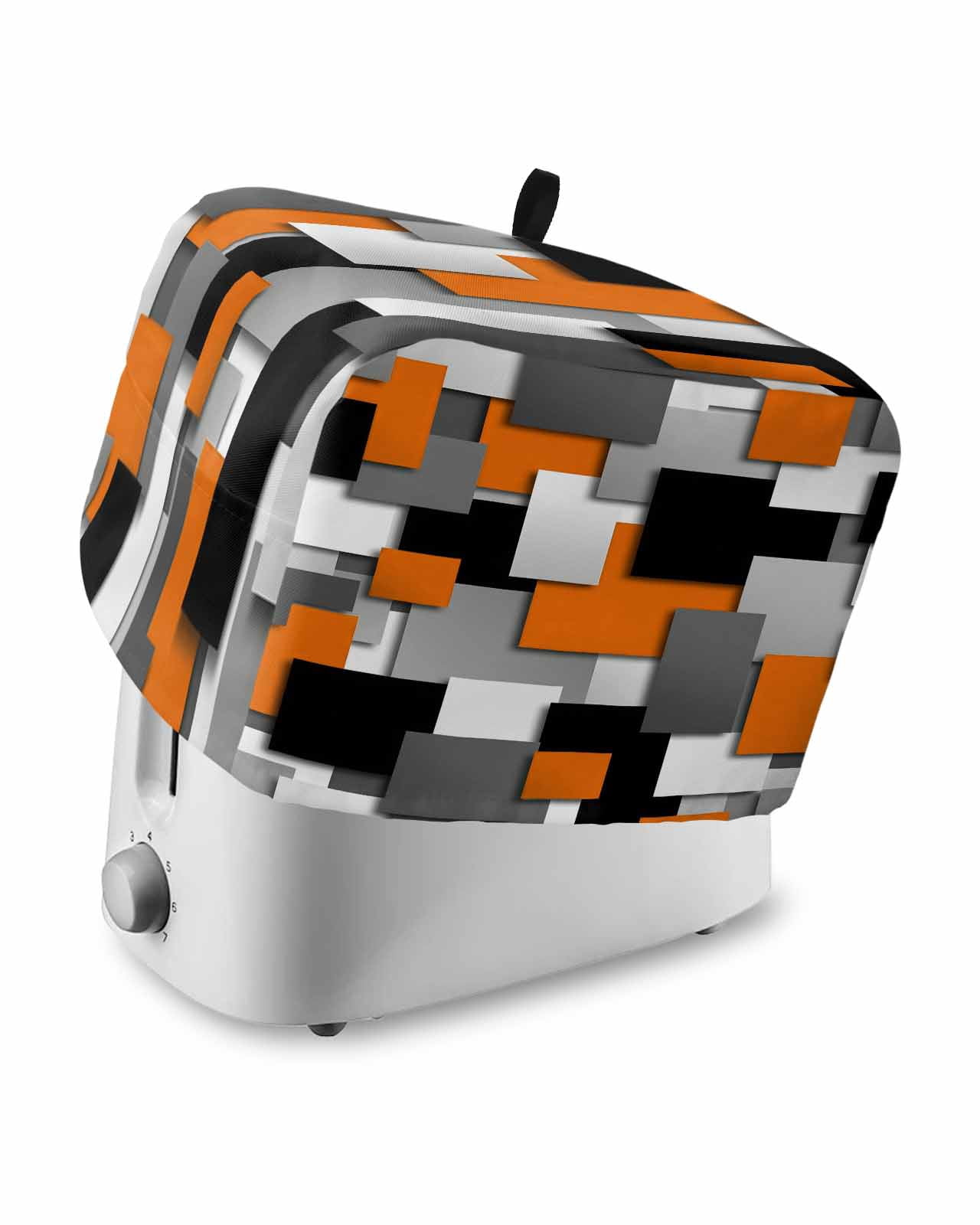 Burnt Orange Black Geometric Toaster Cover 2 Slice, Small Kitchen ...
