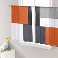 Burnt Orange Black Grey Semi Sheer Curtains 45 Inch Length 2 Panels Set ...
