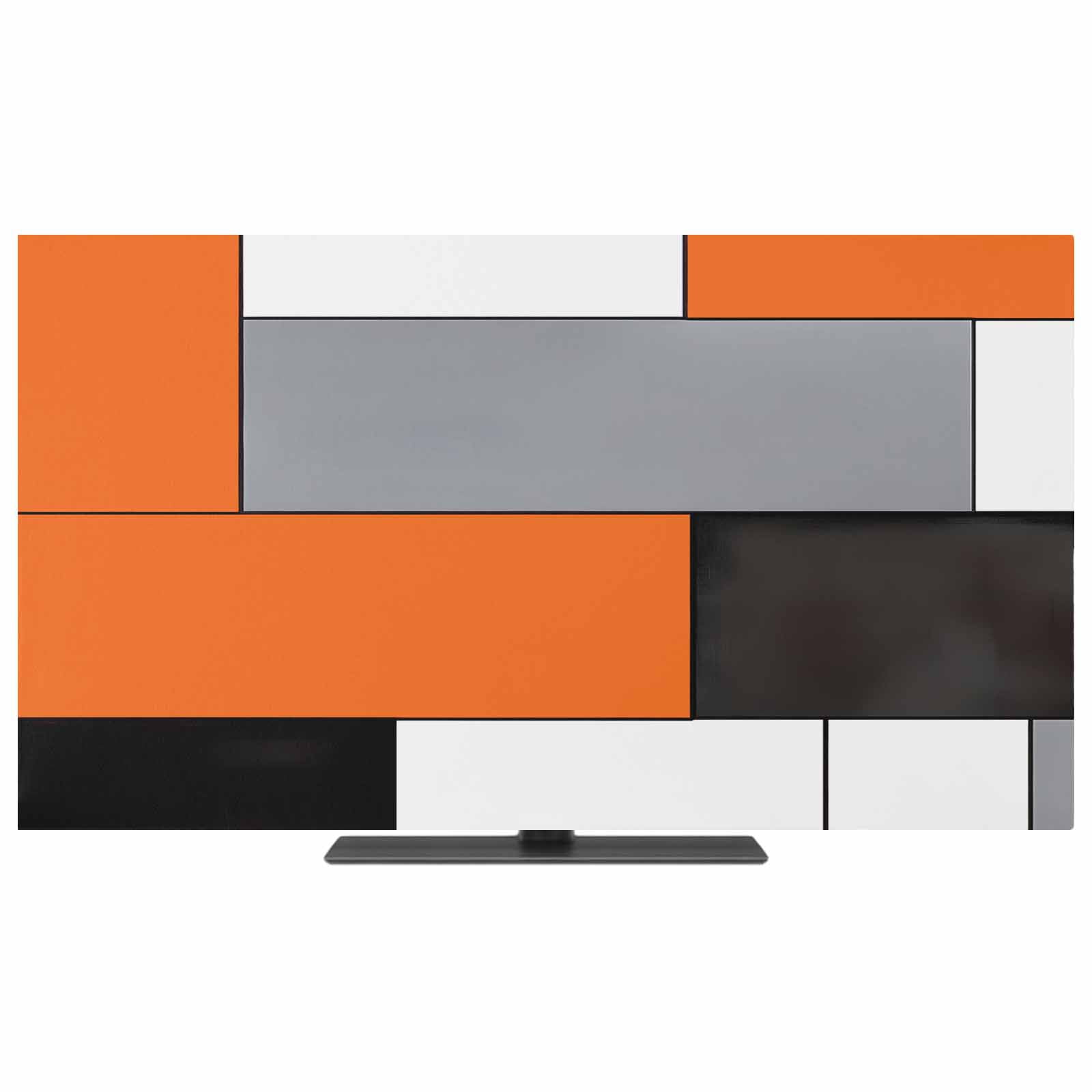 Burnt Orange Black Grey TV Dust Cover,Stretchable TV Screen Desktop ...