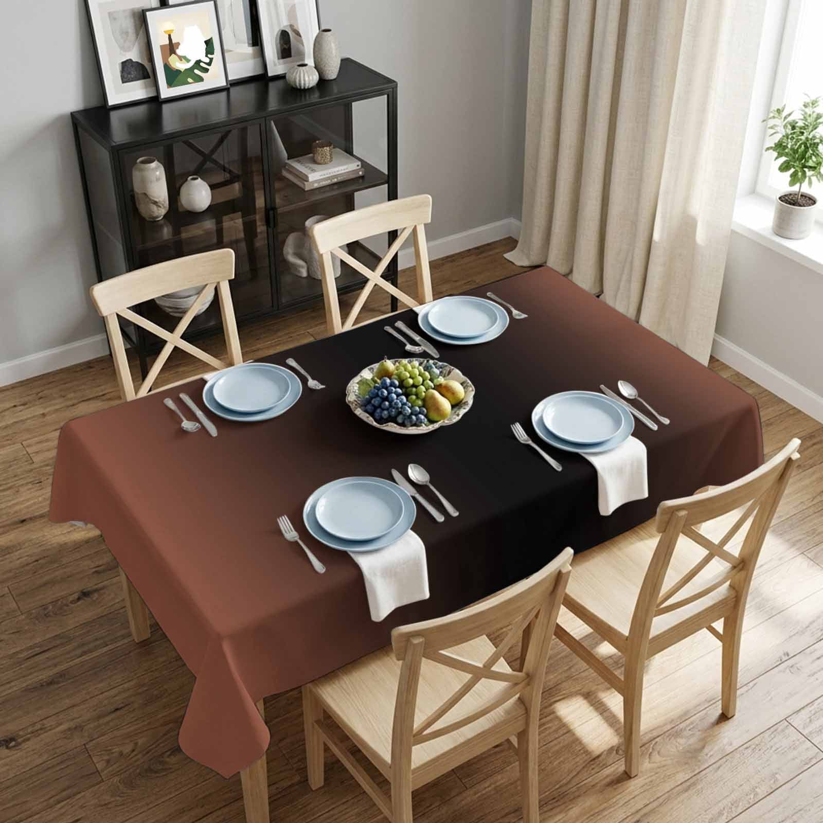 Burnt Orange Black Ombre Rectangle Tablecloth 52x70 Inch Gradient Color ...