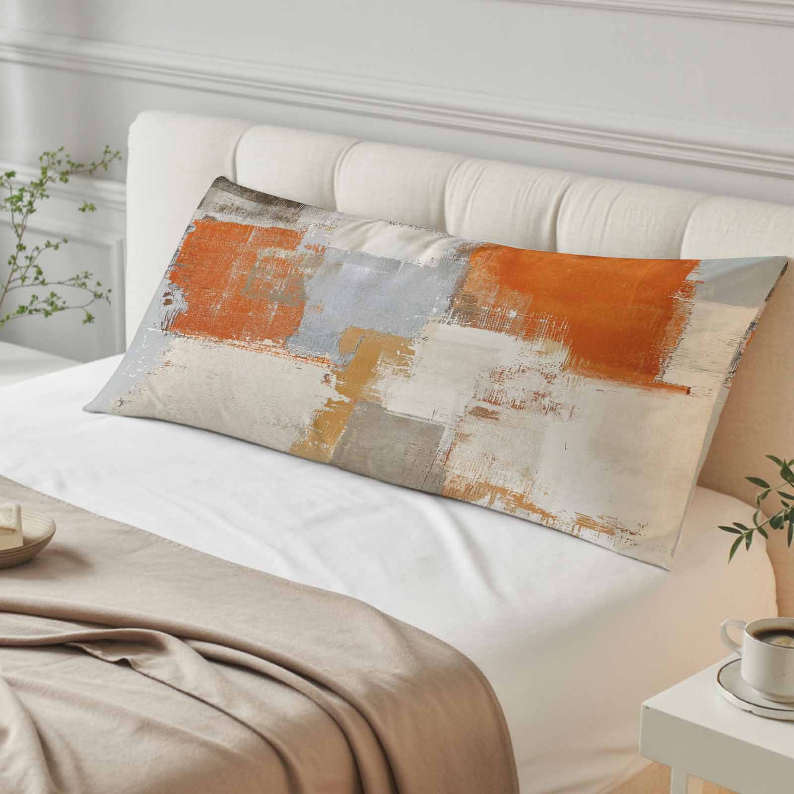 Burnt Orange Body Pillow Cover, Pillowcase Protectors with Zipper ...