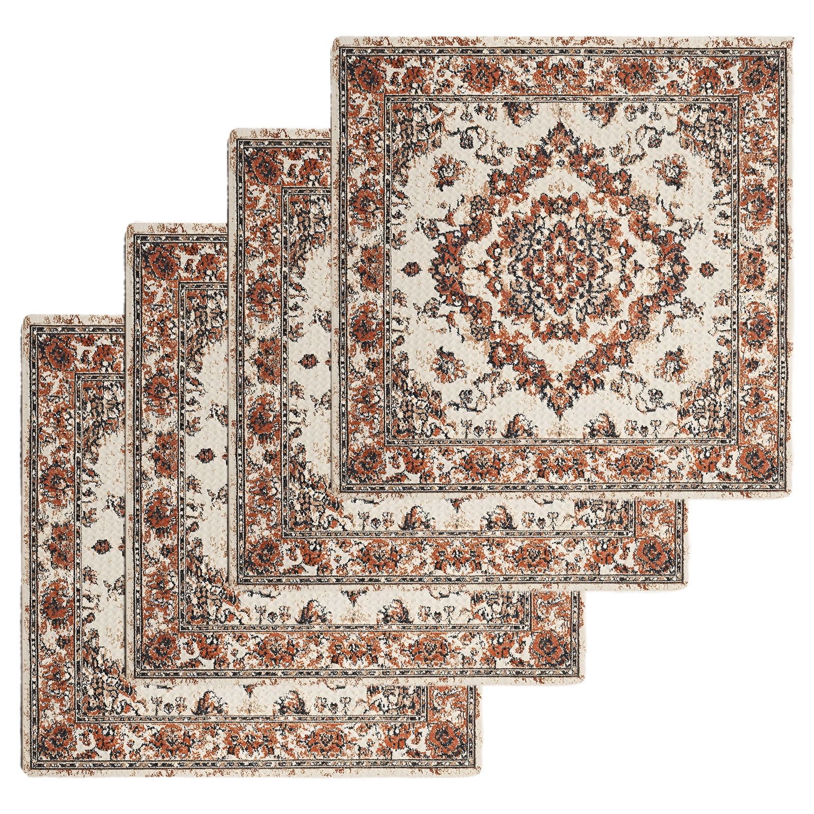 Burnt Orange Boho Kitchen Dish Towels for Drying Dishes Set of 4 ...