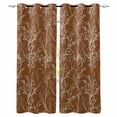 Burnt Orange Botanical Blackout Curtains for Bedroom/Living Room ...
