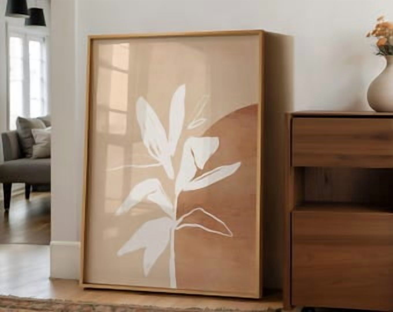 Burnt Orange Botanical Poster Abstract Earth Tone Wall Art Eclectic ...