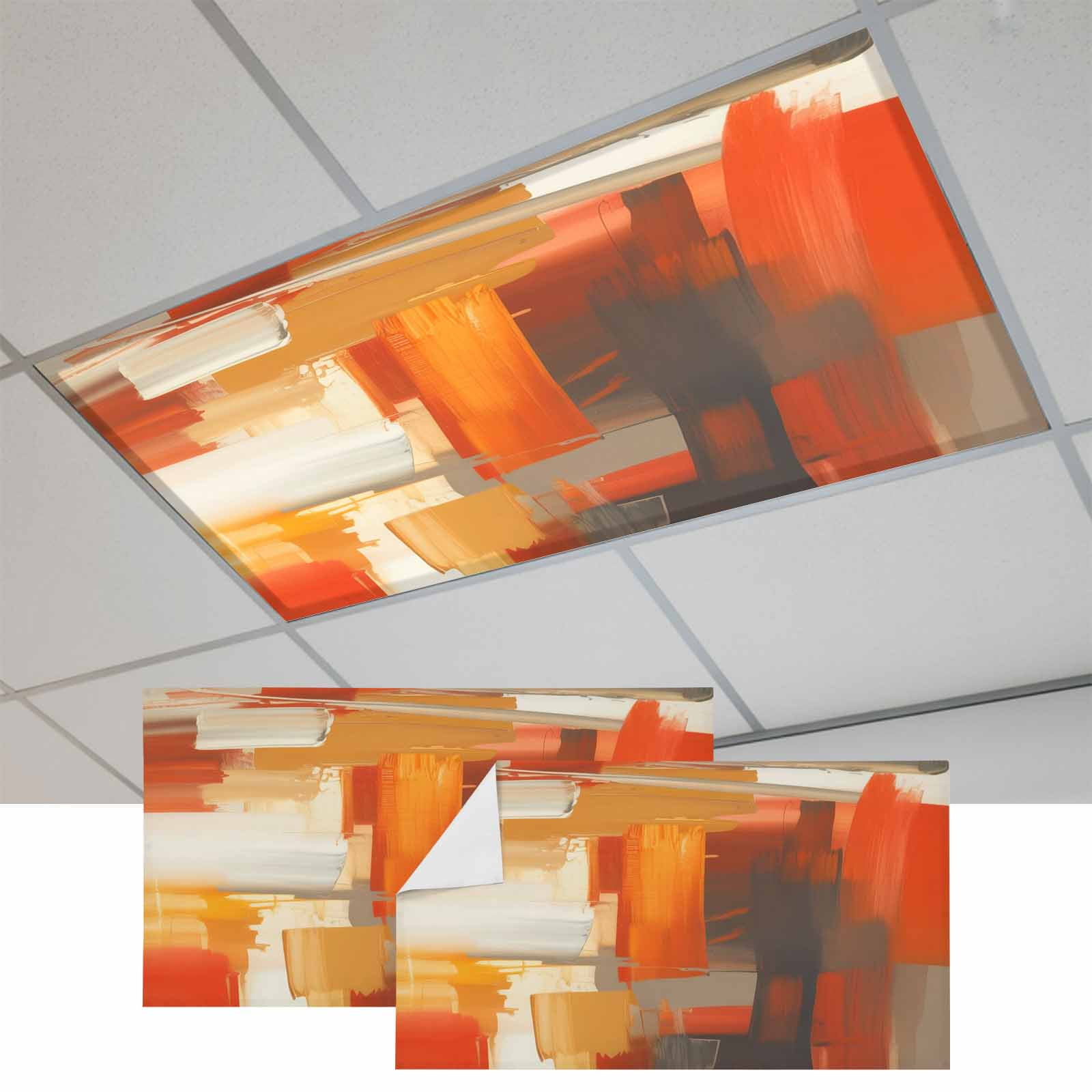 Burnt Orange Brown Magnetic Fluorescent Light Covers for Ceiling Lights ...