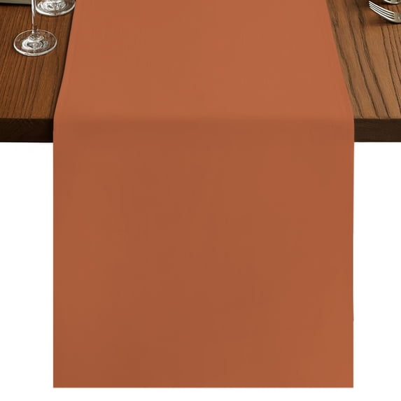 Burnt Orange Burlap Cotton Table Runner 13x120 Inches Long, Minimalist ...