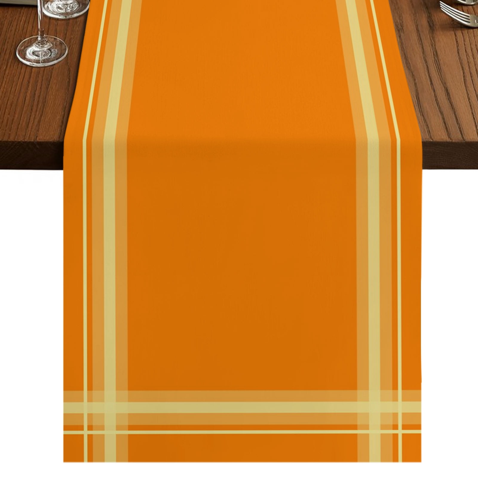 Burnt Orange Burlap Cotton Table Runner 13x60 Inches Long, Retro ...