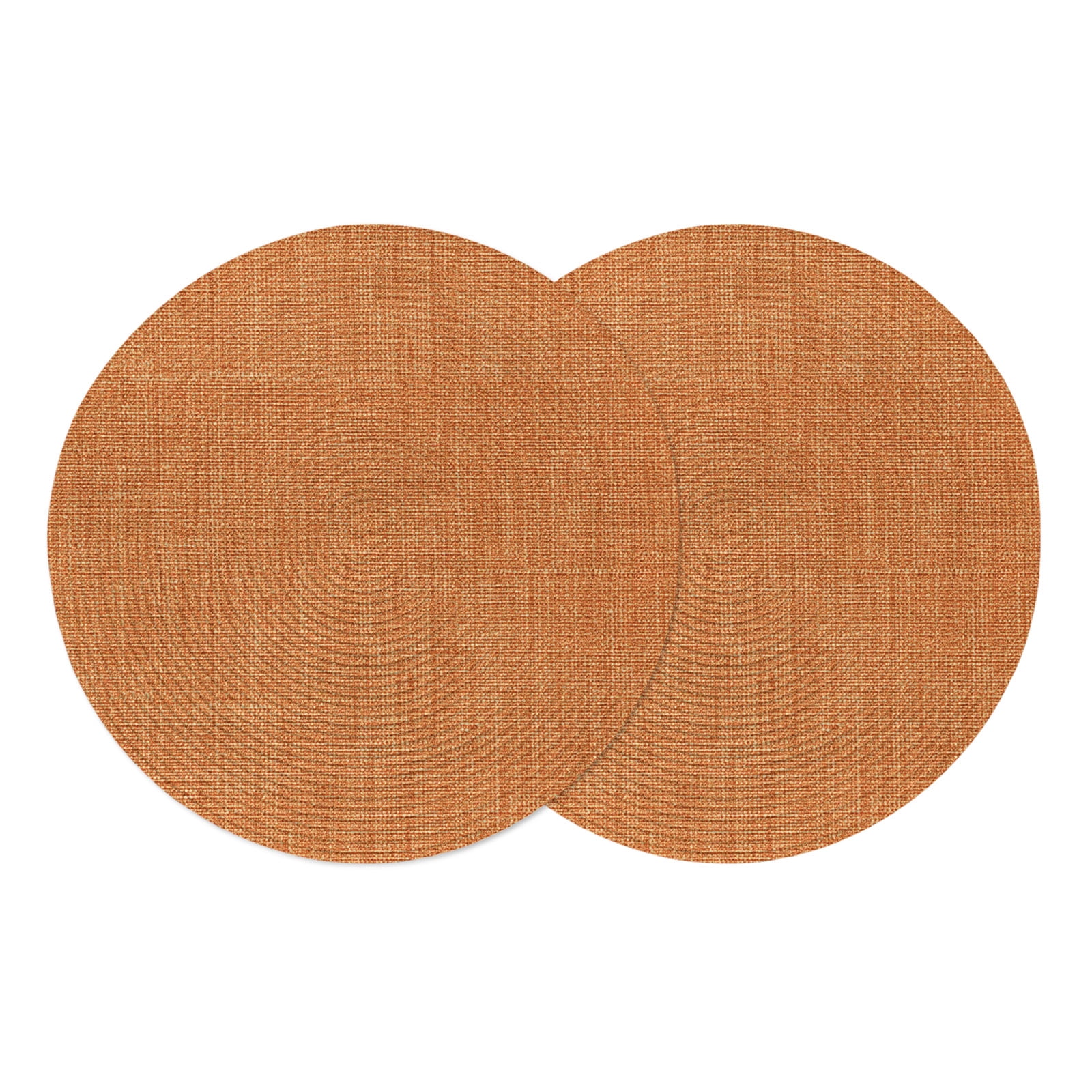 Burnt Orange Burlap Texture Round Placemats Set of 2, Braided ...