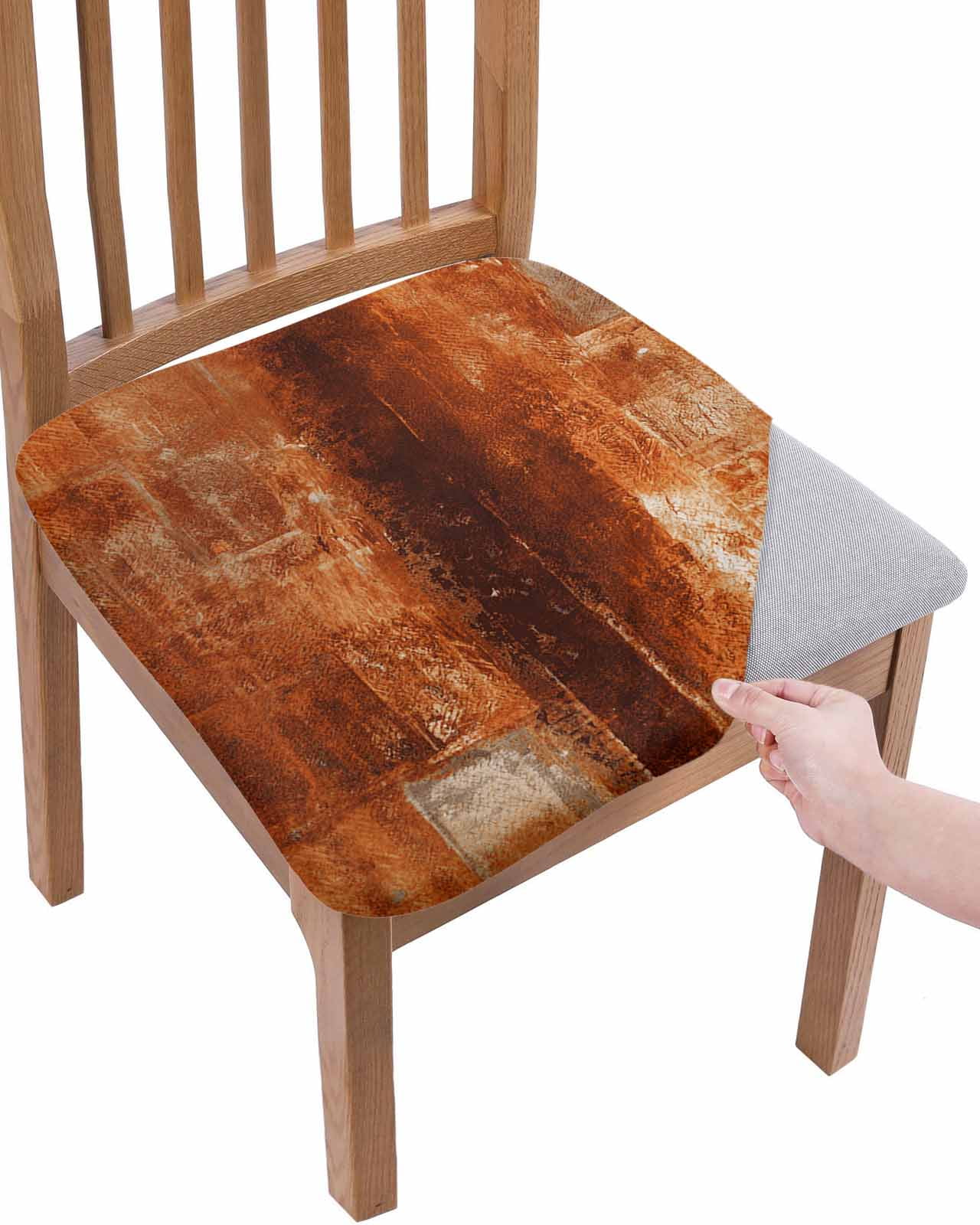 Burnt Orange Chair Seat Covers for Dining Room Stretch Chair Seat ...